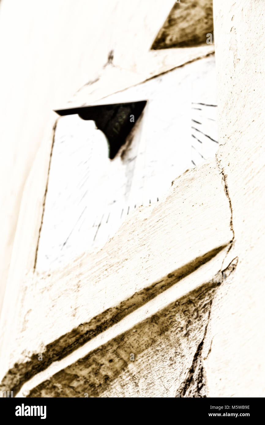 and the gnomon in the antique broken wall Stock Photo - Alamy