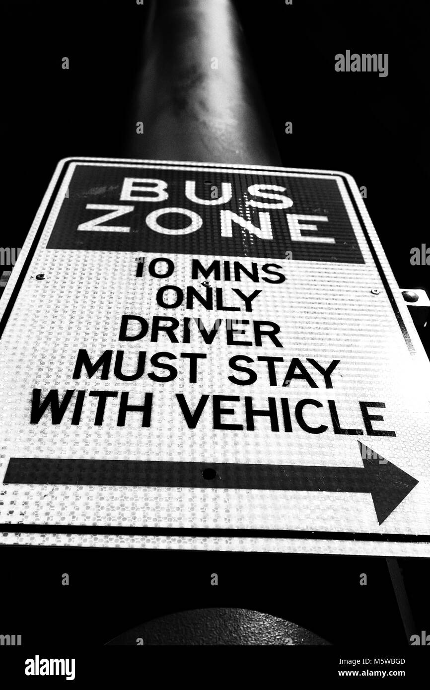 Bus stop sign australia Black and White Stock Photos & Images - Alamy