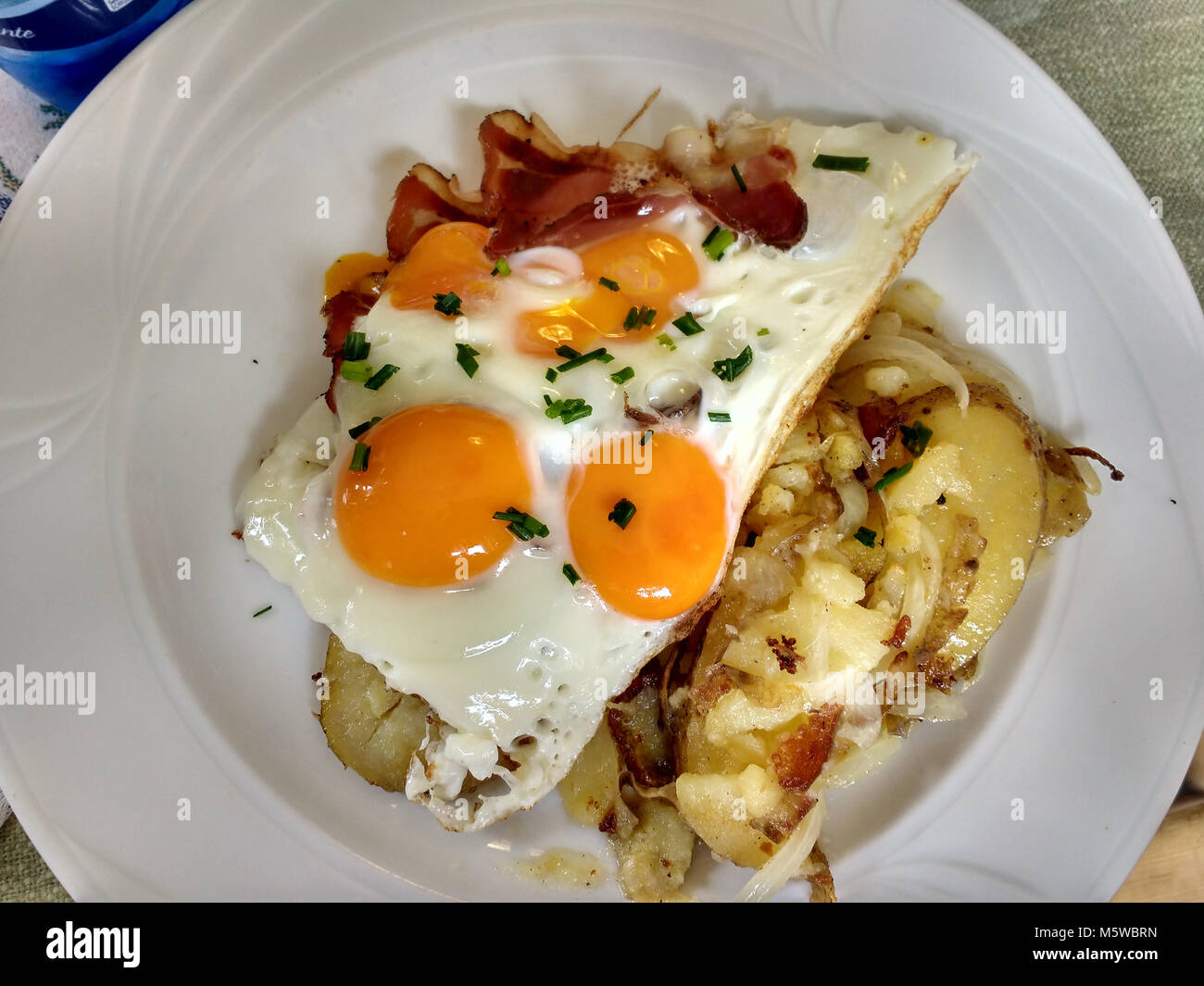 eggs and bacon top view of typical british UK breakfast Stock Photo - Alamy