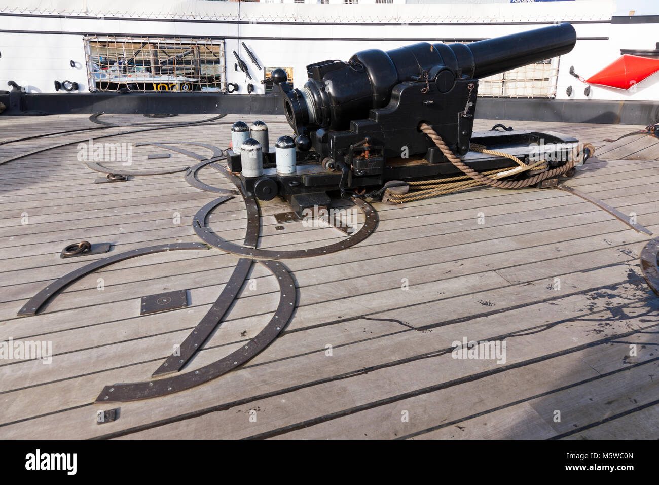 Armstrong 110 Pounder Rifled Breech loading Gun on upper deck HMS ...
