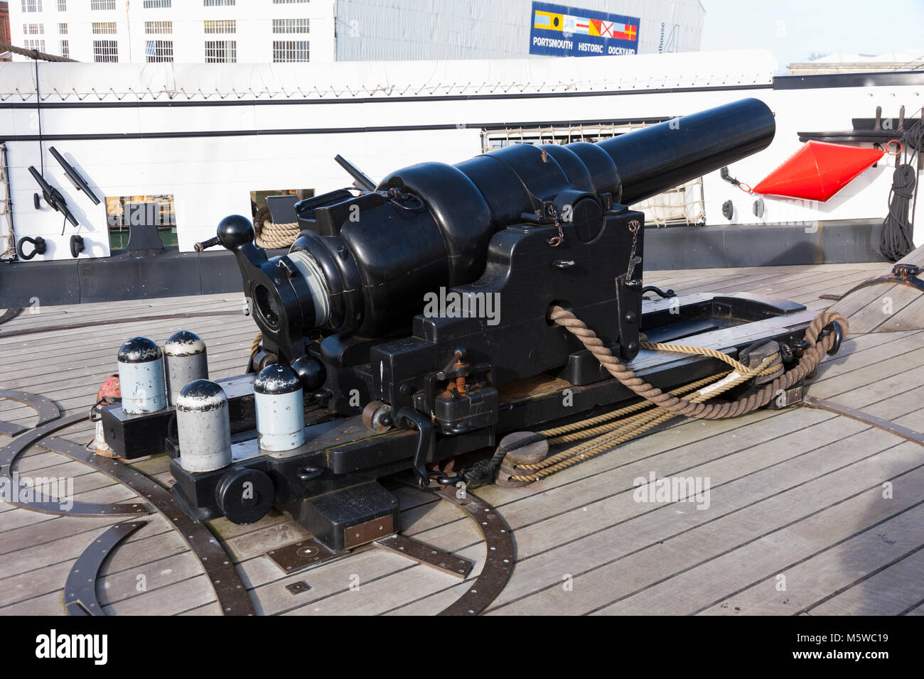Armstrong 110 Pounder Rifled Breech loading Gun on upper deck HMS ...