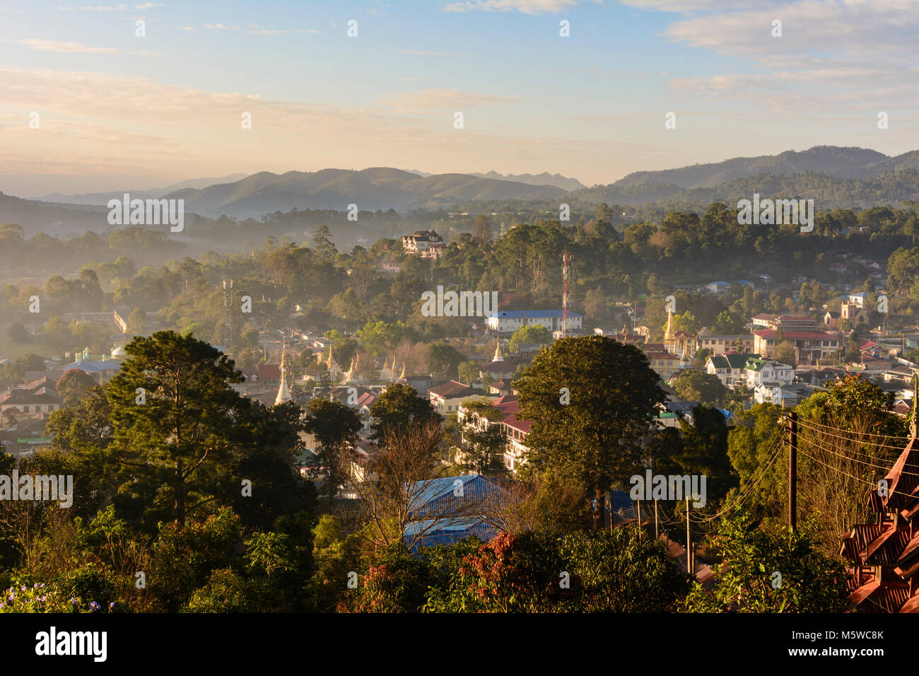 Kalaw: view to Kalaw, , Shan State, Myanmar (Burma Stock Photo - Alamy