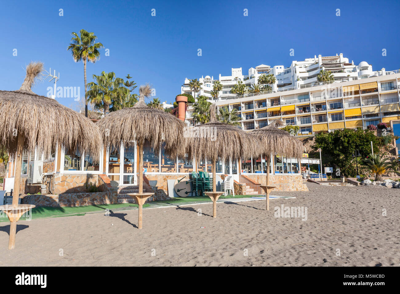Mediterranean beach view in Torremolinos,Spain Stock Photo - Alamy