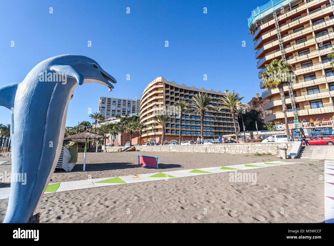 Mediterranean beach view in Torremolinos,Spain Stock Photo - Alamy