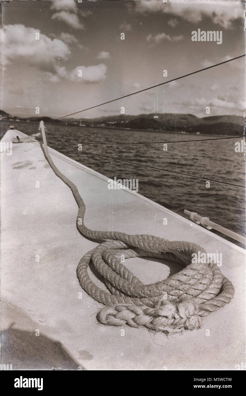 in australian catamaran a old rope in the sky like abstract concept ...