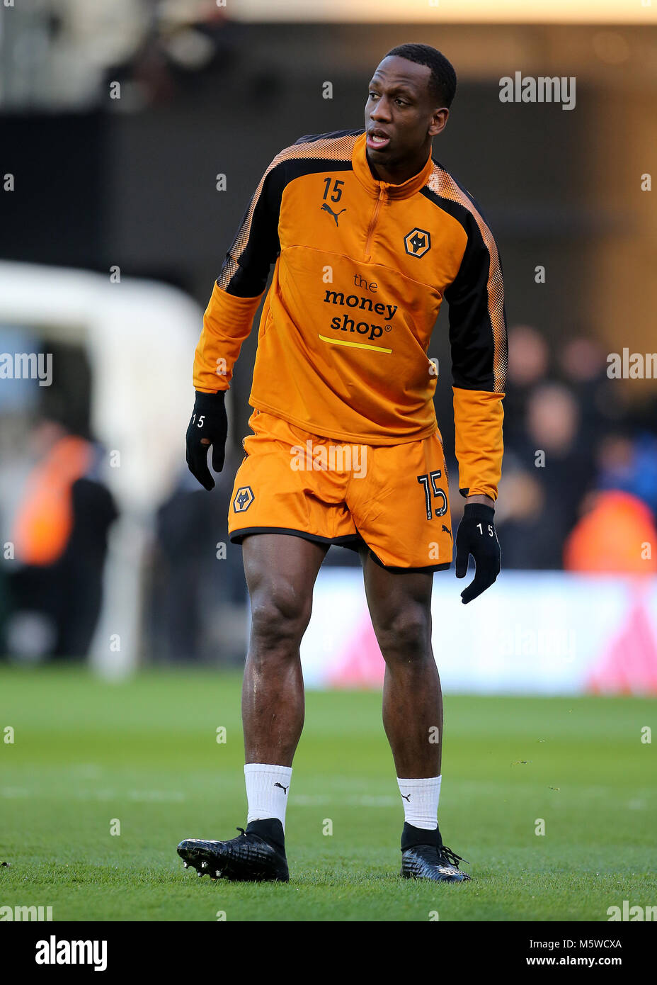 Wolverhampton wanderers willy boly warms up hi-res stock photography ...