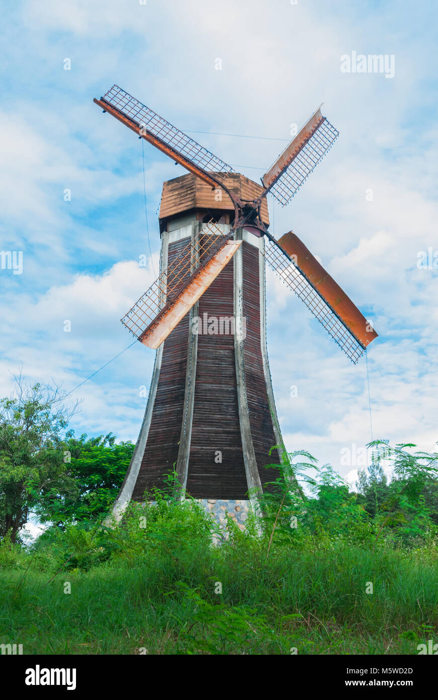 Abandon Ancient European Style Windmill in Natural Scene Stock Photo ...