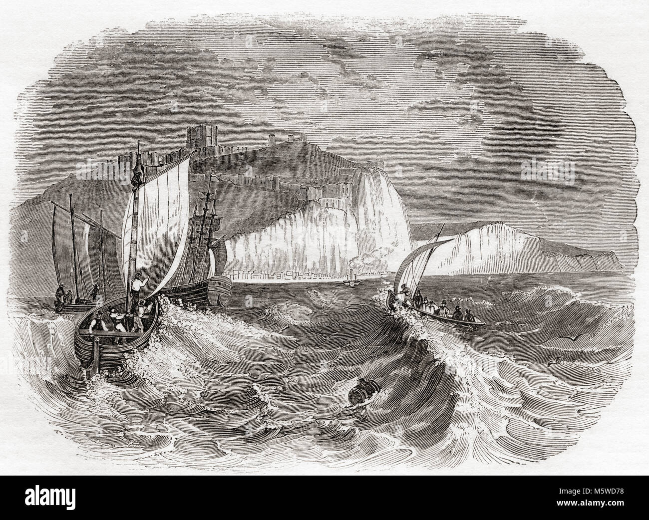 The White Cliffs of Dover, Kent, England. From Old England: A Pictorial ...