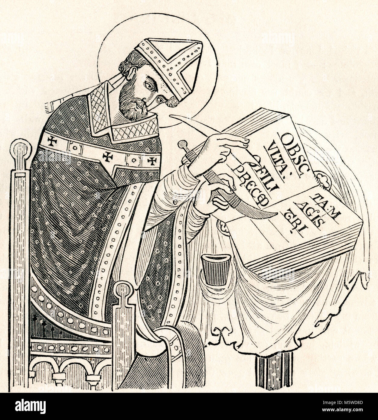 Dunstan, 909 – 988 AD. Abbot of Glastonbury Abbey, Bishop of Worcester ...