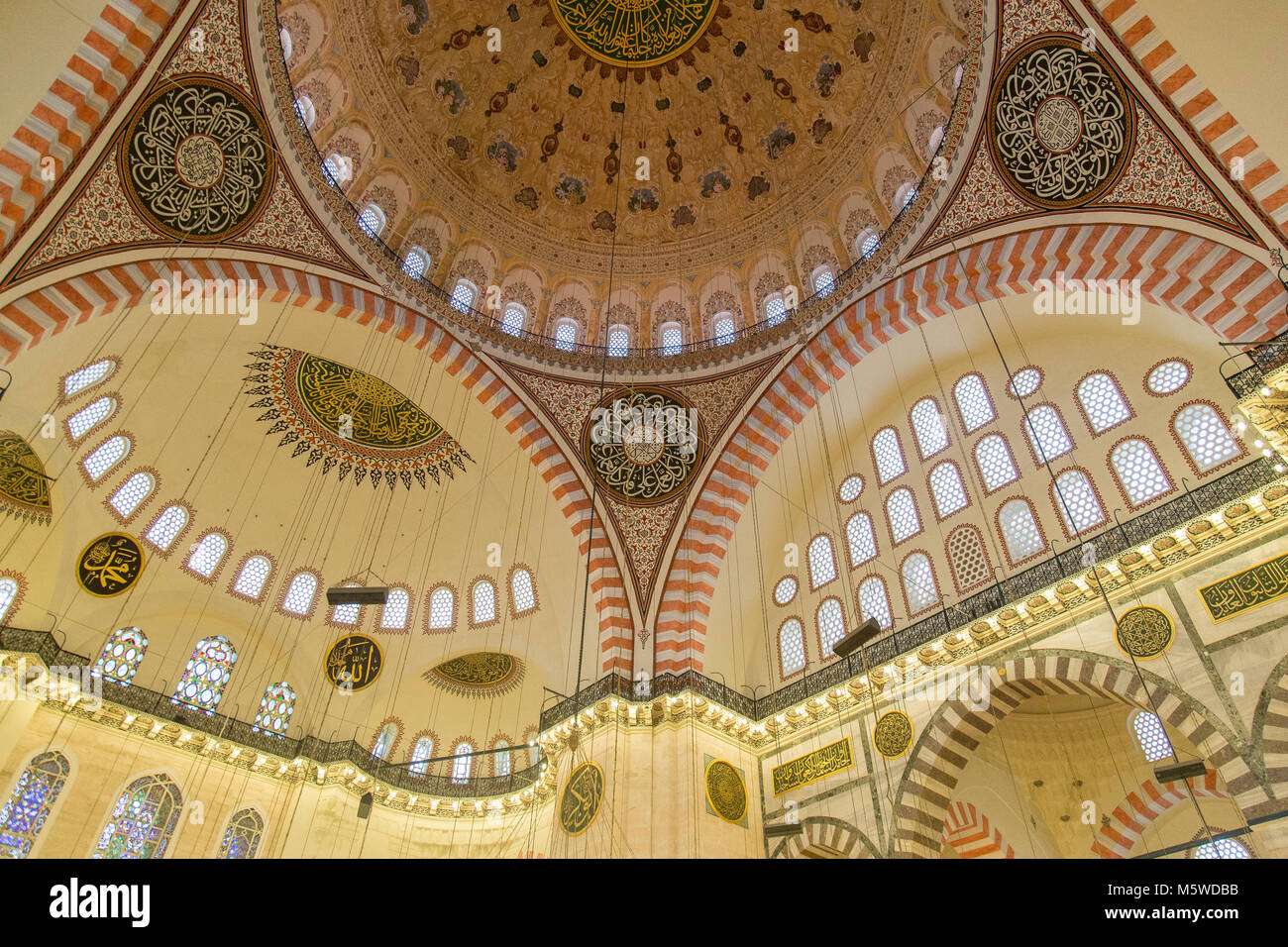 Istanbul, Turkey; December 29, 2017: Interior of Sultanahmet Mosque ...