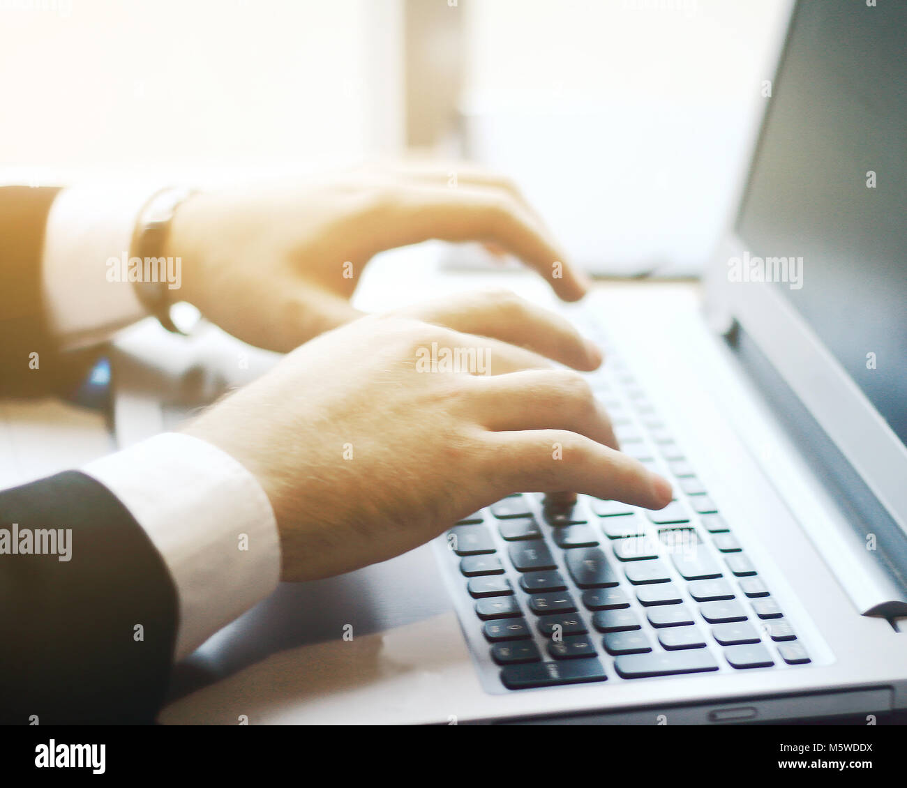 businessman typing on laptop.people and technology Stock Photo - Alamy