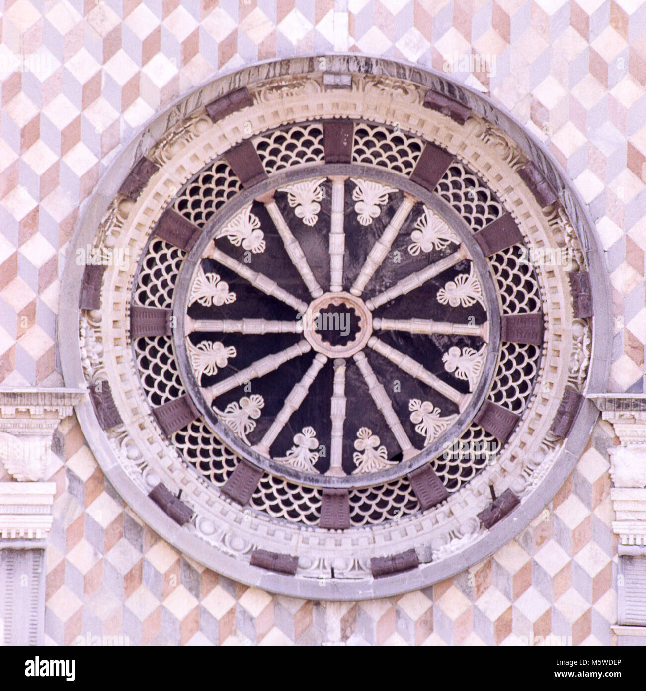 rose window of facade from Basilica of Santa Maria Maggiore, Cappella ...