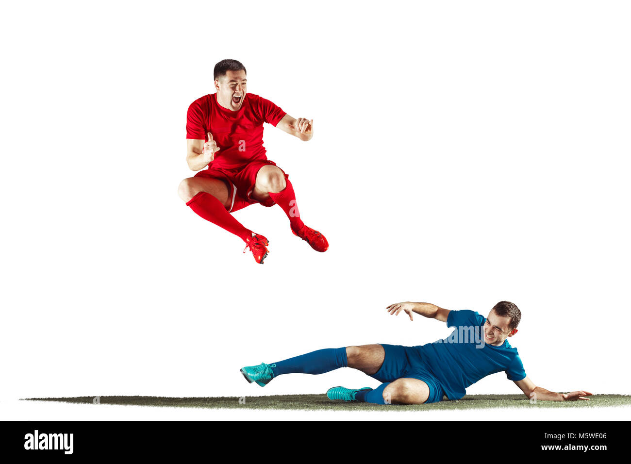 Professional football soccer players isolated white background Stock ...