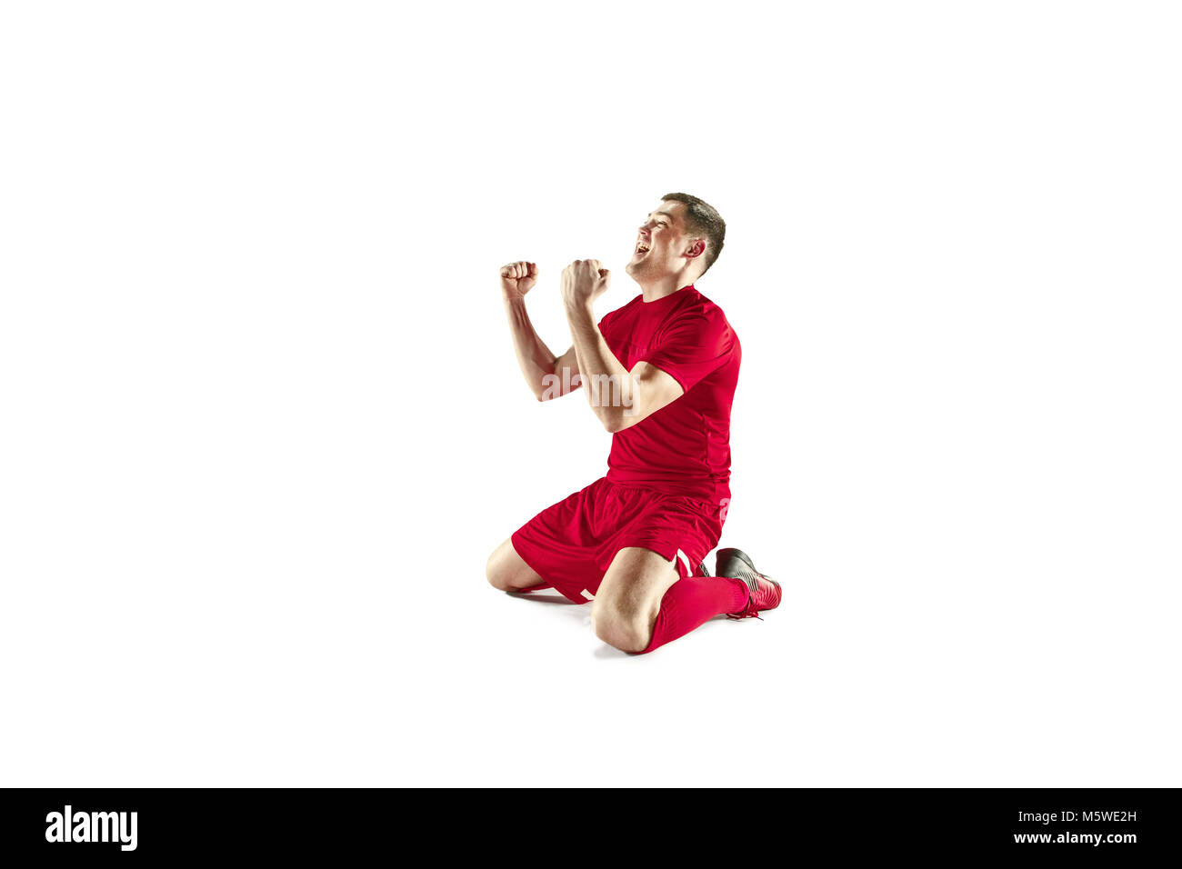 Happiness football player after goal Stock Photo - Alamy
