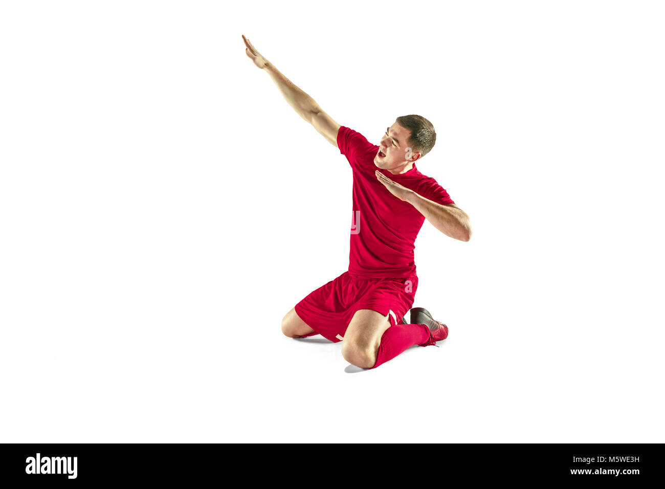 Happiness football player after goal Stock Photo - Alamy