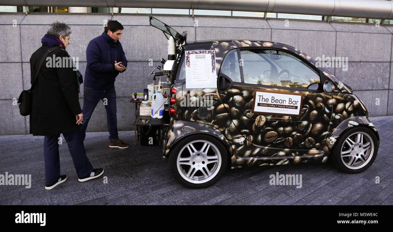 Smart mobile coffee car serves freshly ground coffee, tea and hot ...