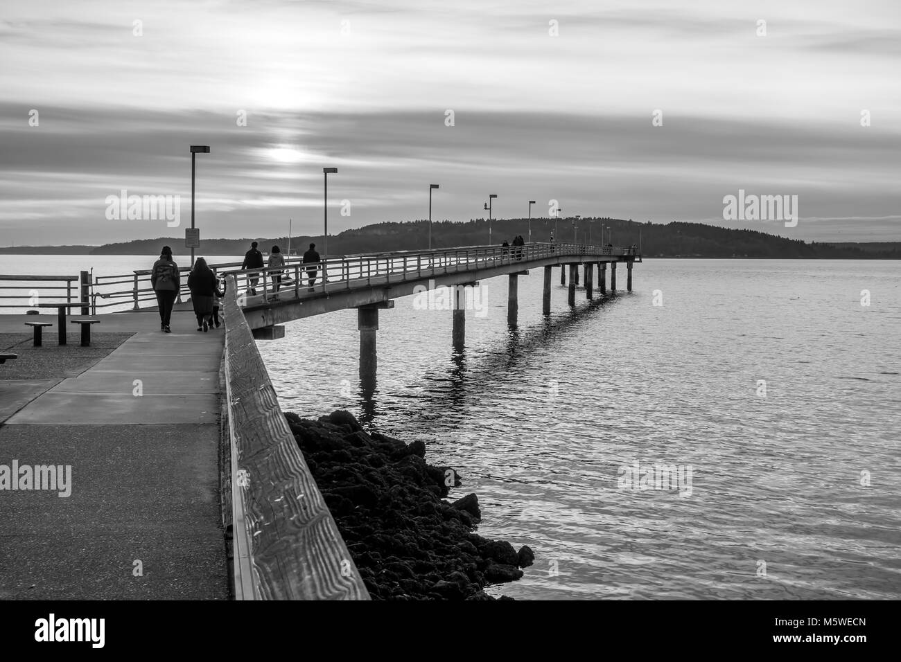 Sunset washington state Black and White Stock Photos & Images - Alamy