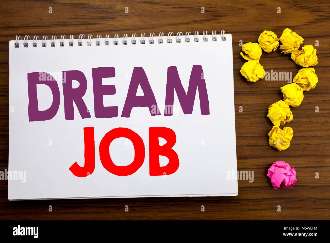 Conceptual hand writing caption inspiration showing Dream Job. Business ...