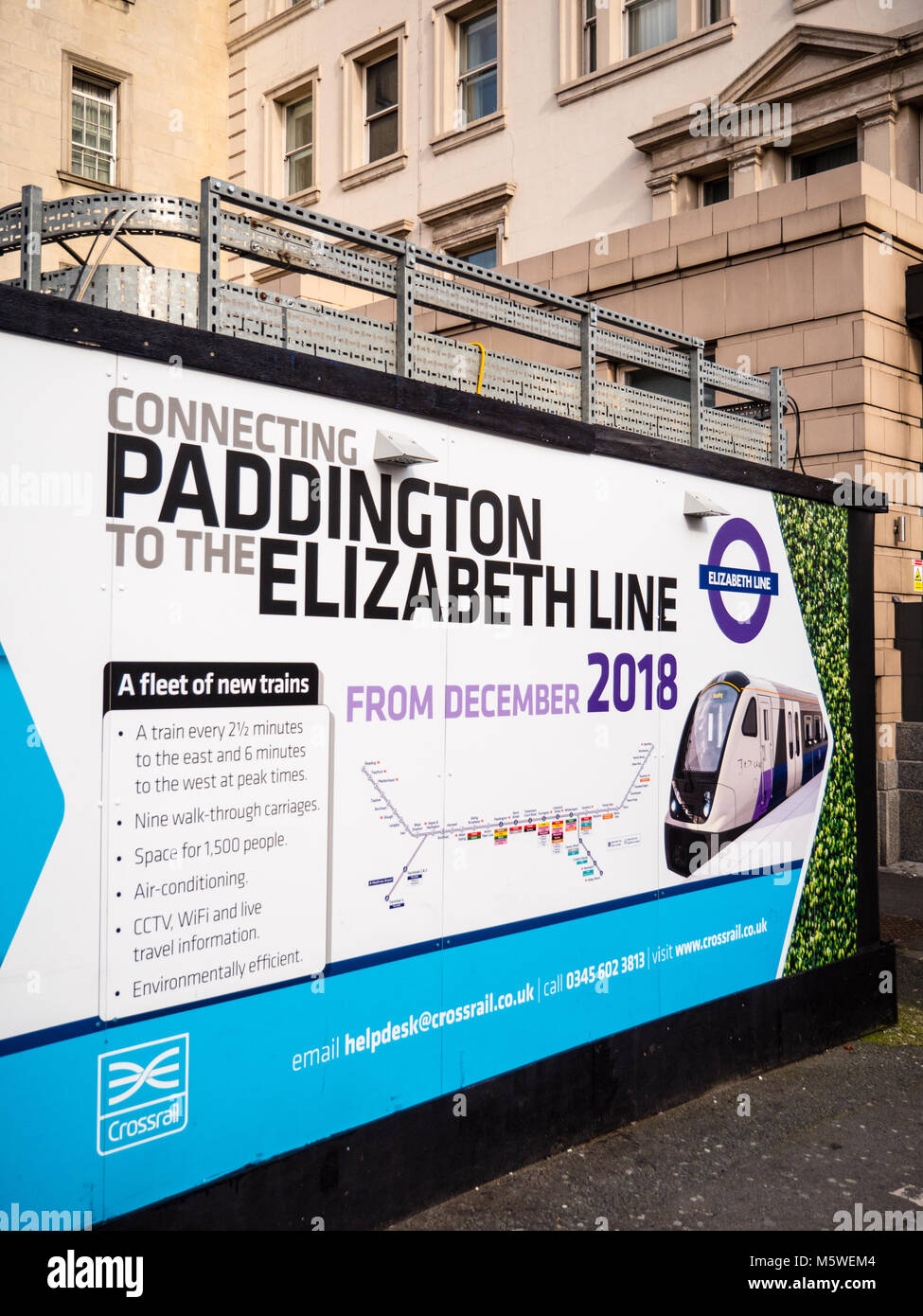 Crossrail Sign outside Paddington Train Station, London, England, UK ...
