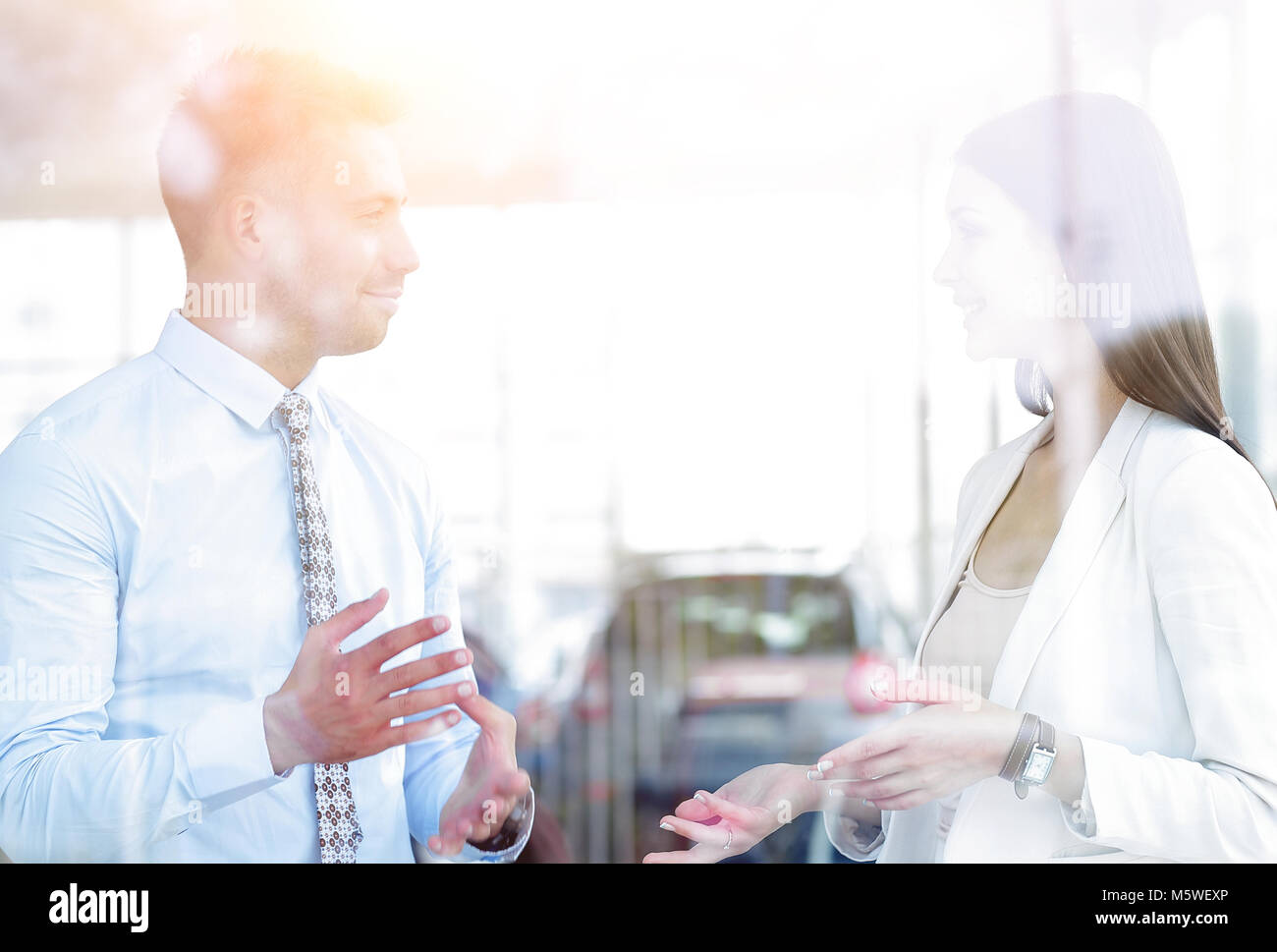 business people talking in office.business background Stock Photo - Alamy