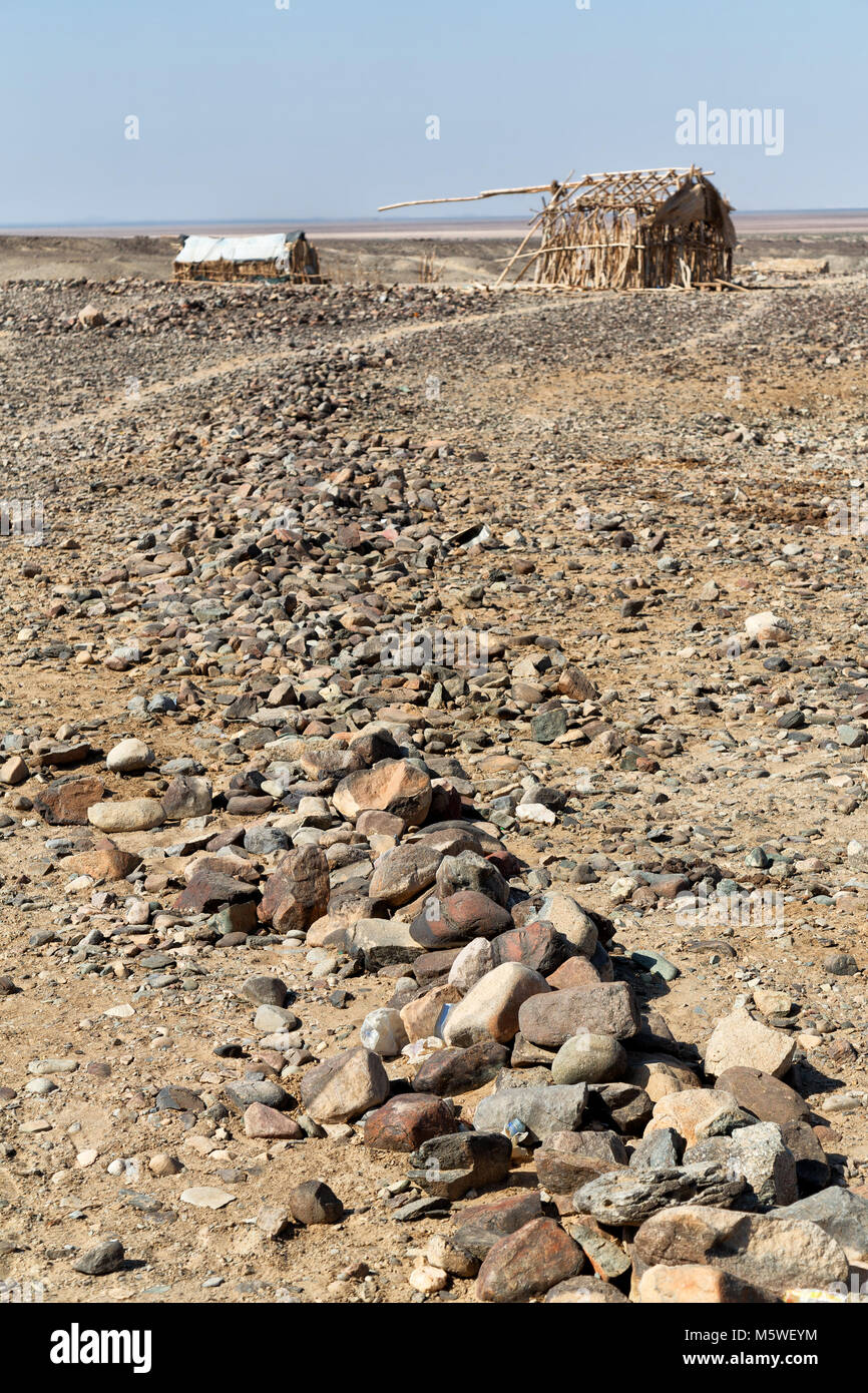 in ethiopia africa the poor house of people in the desert of stone ...
