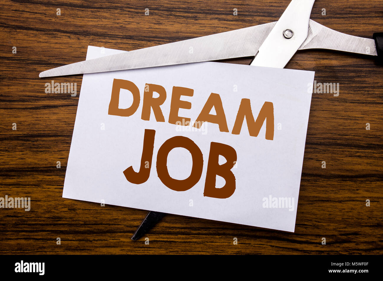 Hand writing text caption inspiration showing Dream Job. Business ...
