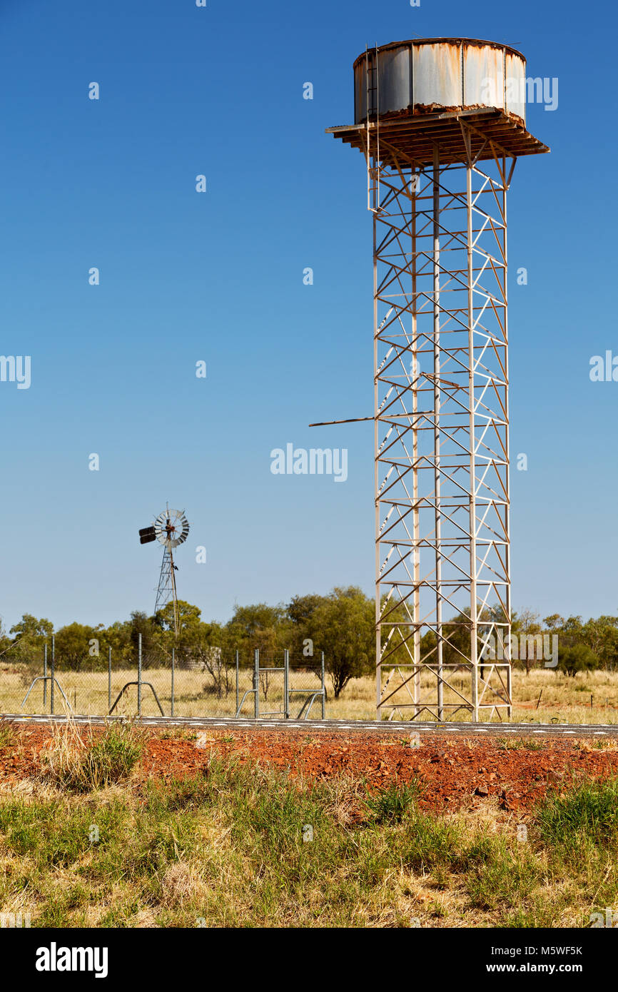 in australia the concept of remote in the outback with asphalt line and ...