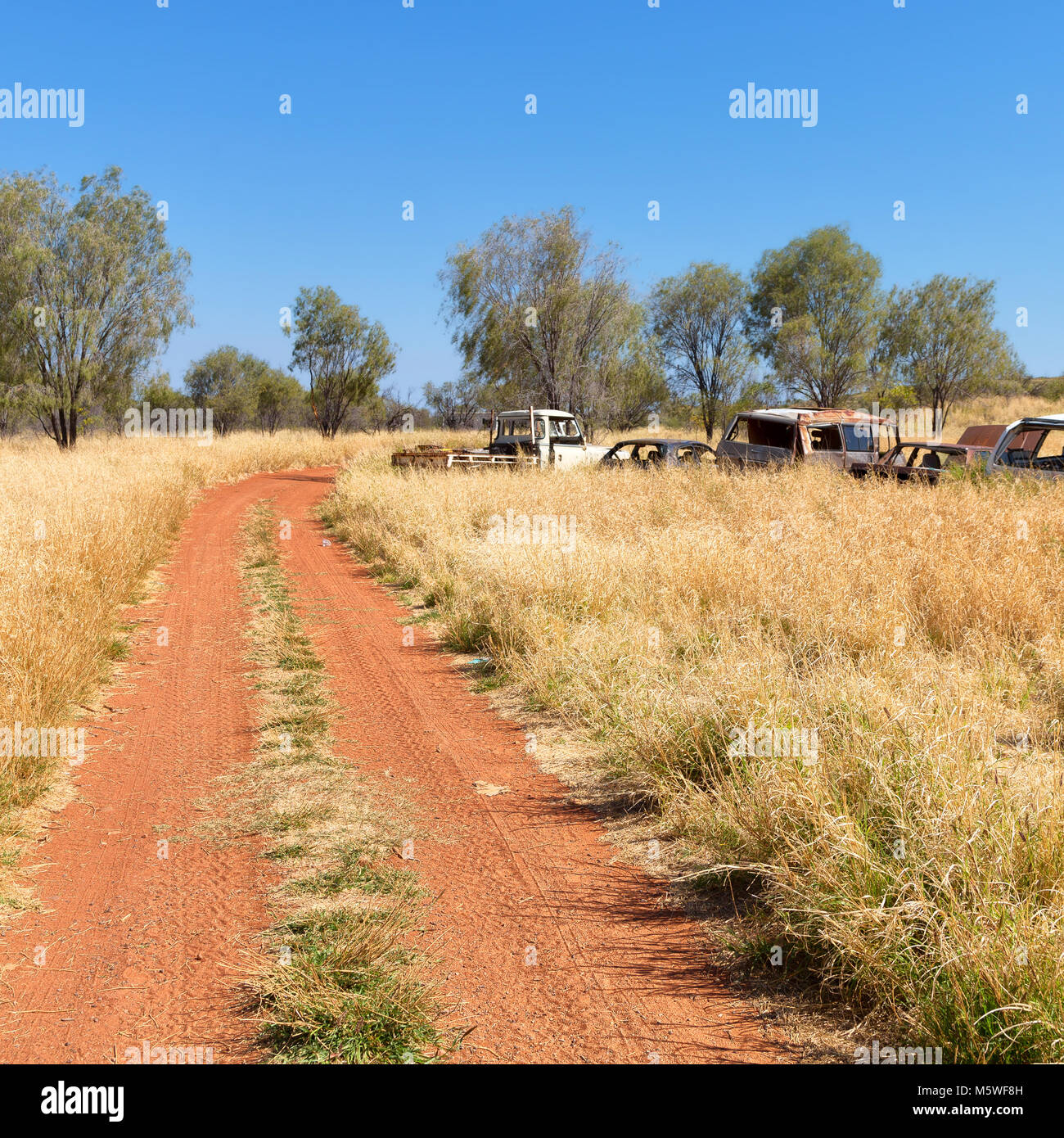 in australia in the outback old abandoned vintage rusty car Stock Photo ...