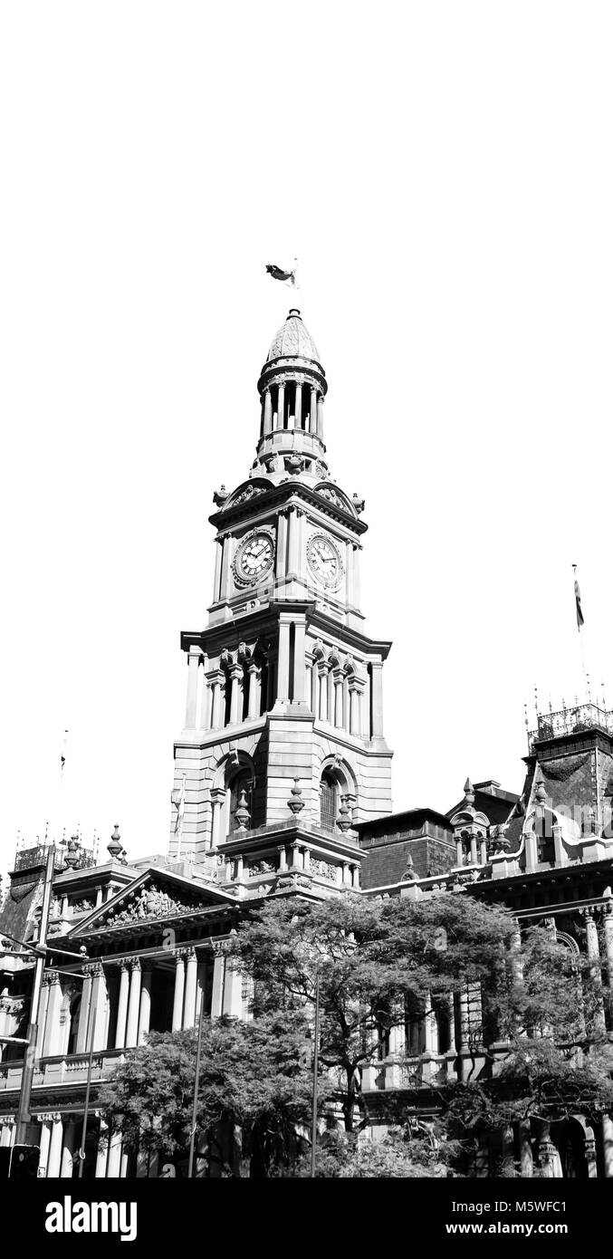 in australia sydney the antique clock tower in the sky Stock Photo - Alamy