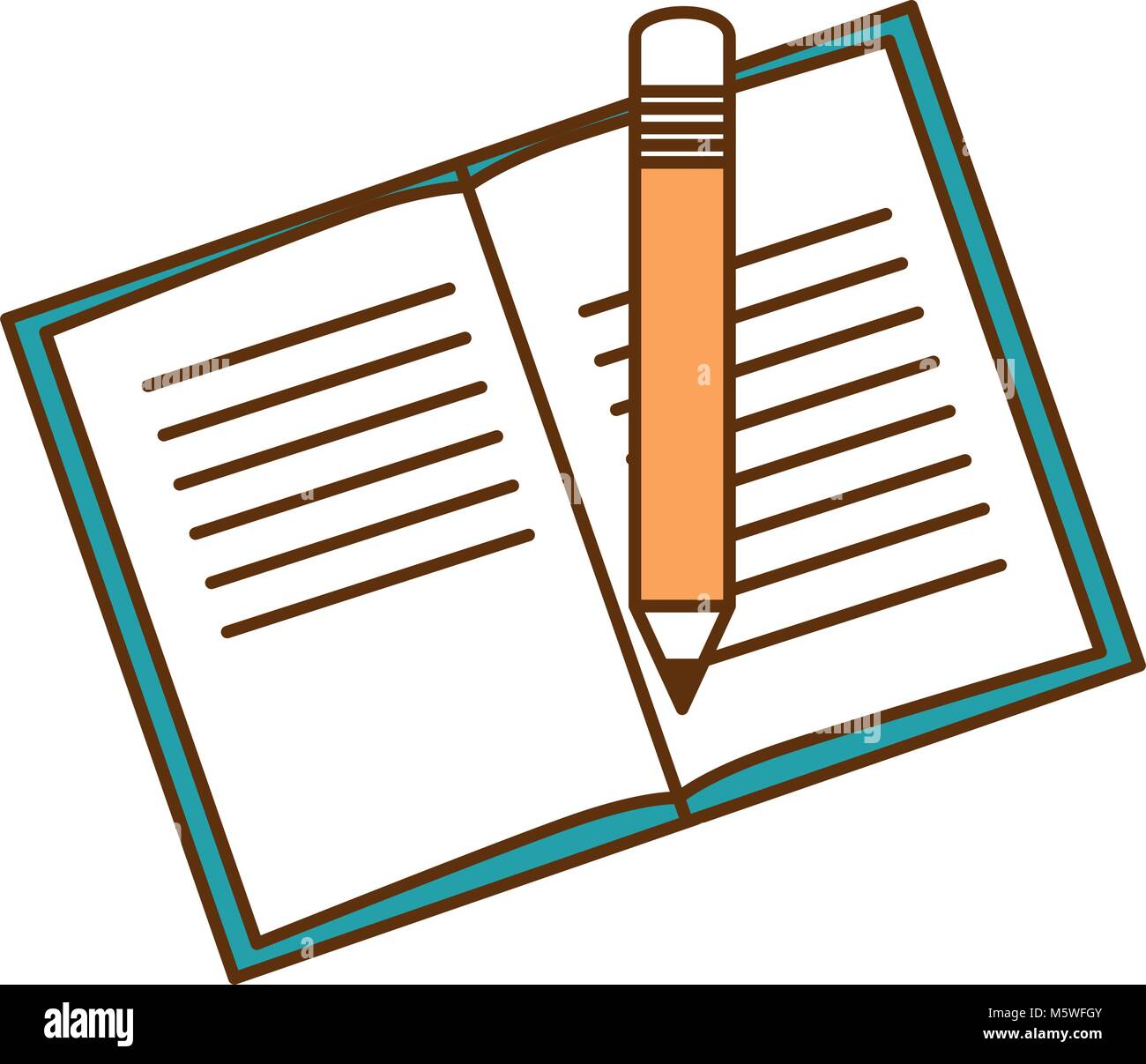 text book with pencil vector illustration design Stock Vector Image ...