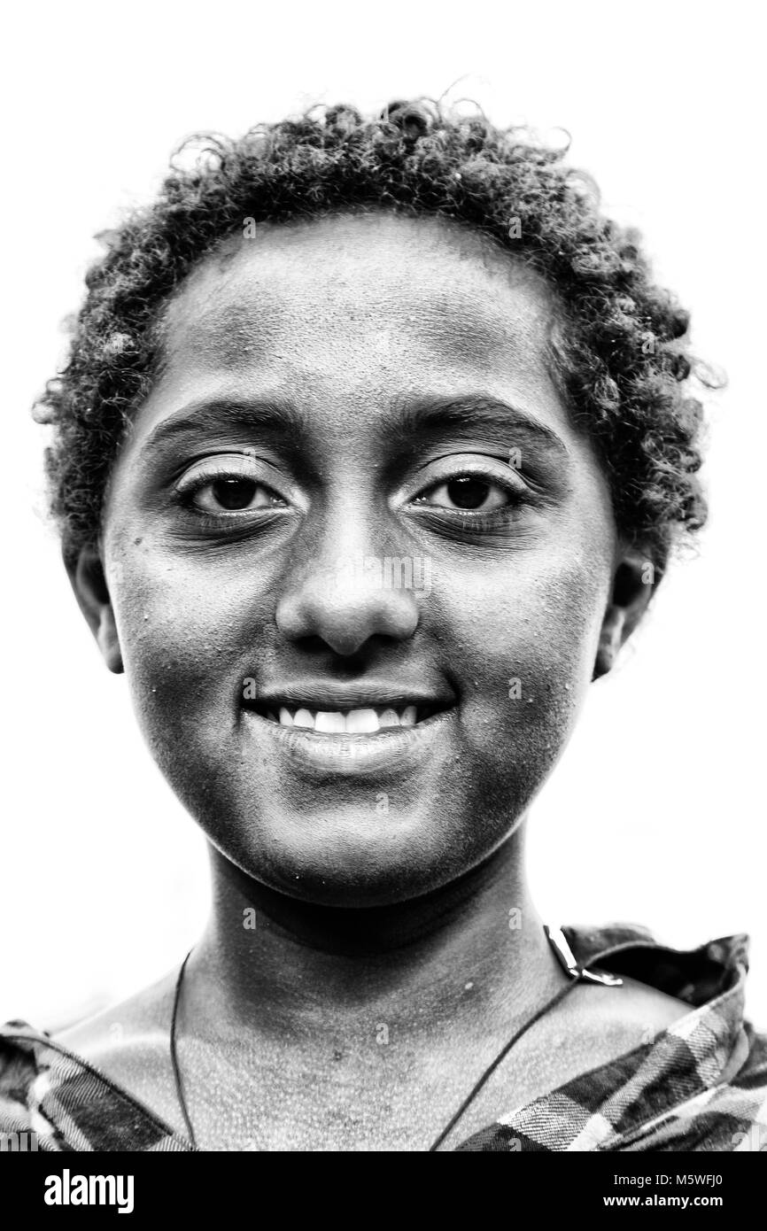 ETHIOPIA,LALIBELA-CIRCA JANUARY 2018--unidentified young girl in the ...