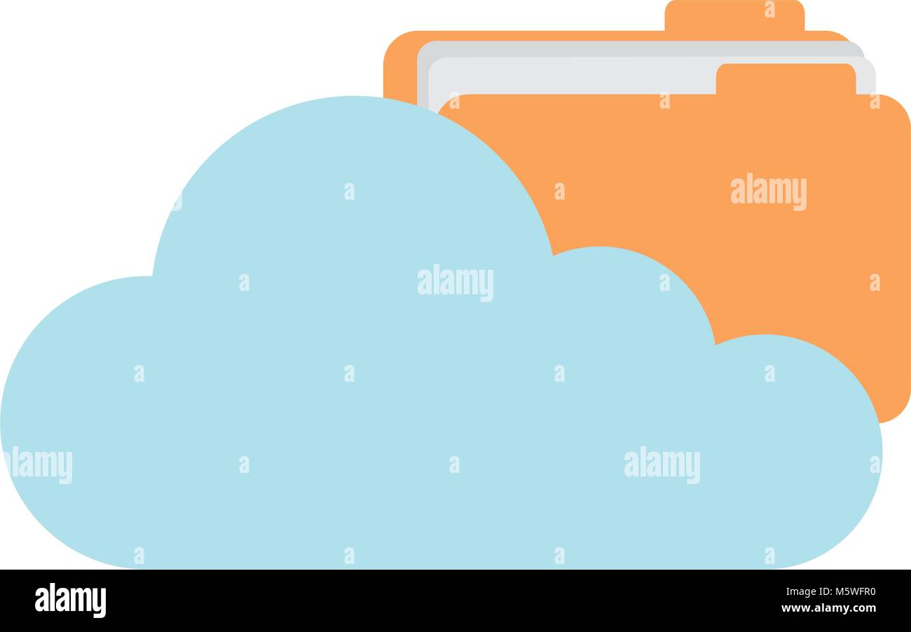 cloud computing with file folder vector illustration design Stock ...