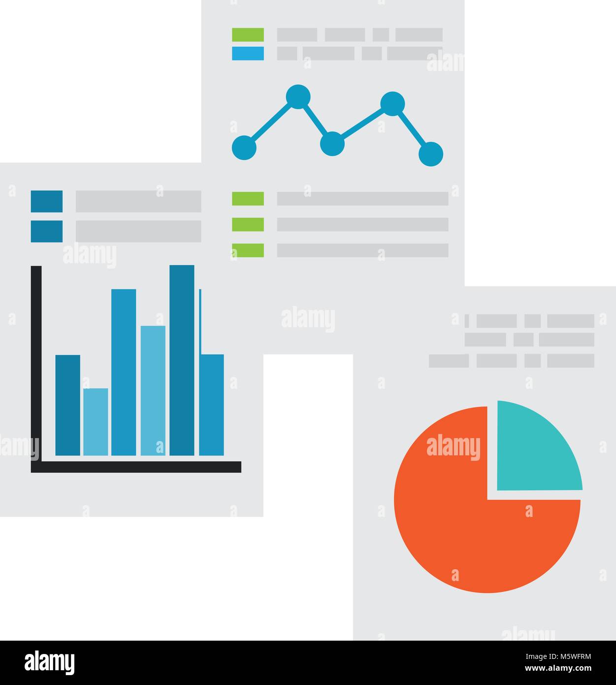 documents with statistics infographic vector illustration design Stock ...