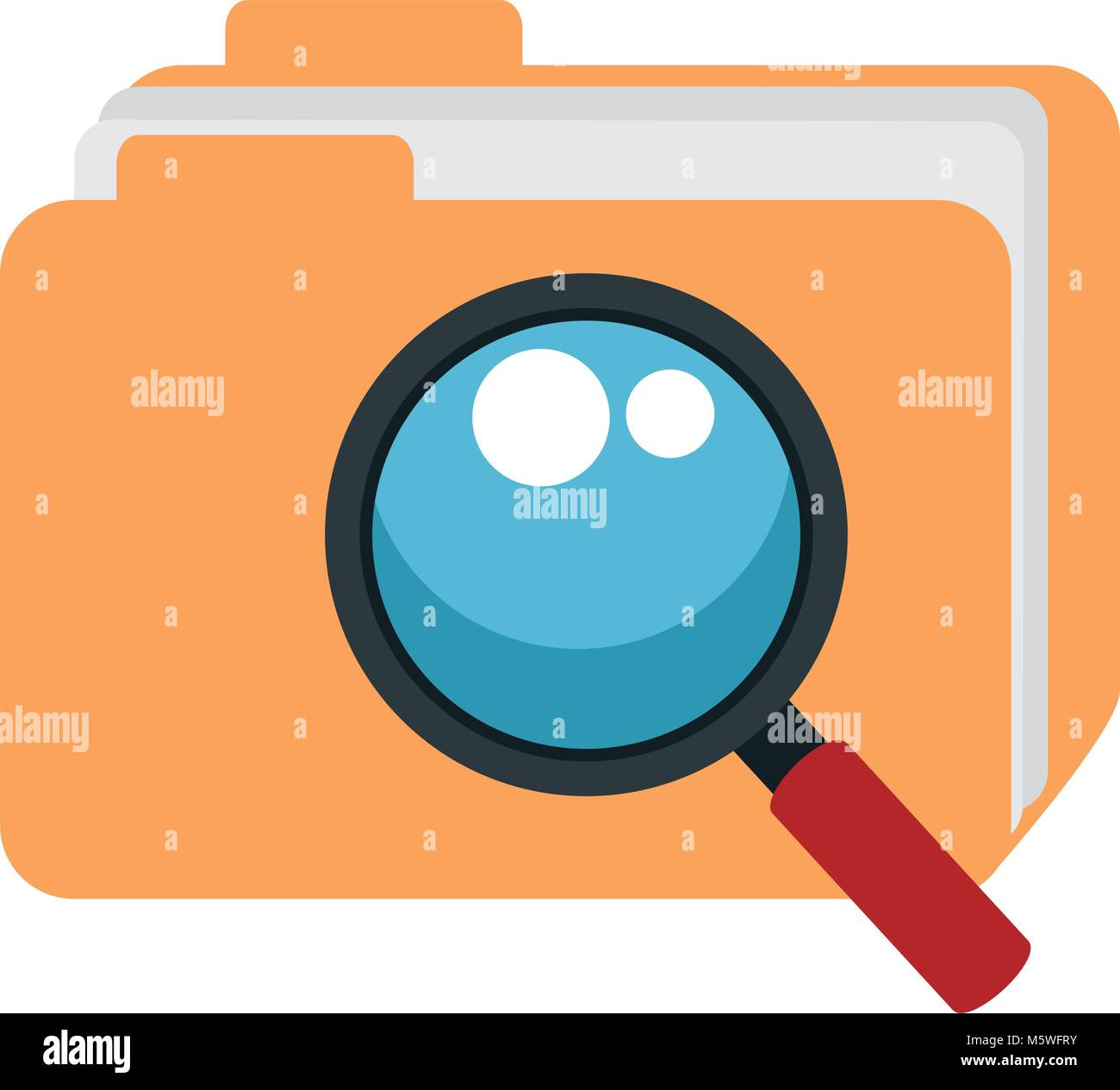 file folder with magnifying glass vector illustration design Stock ...