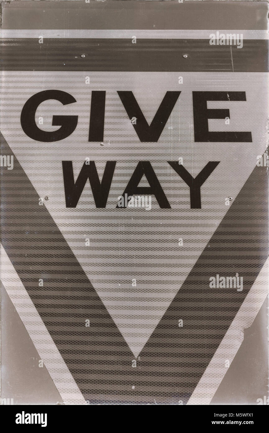 in australia the road street signal of give way Stock Photo - Alamy