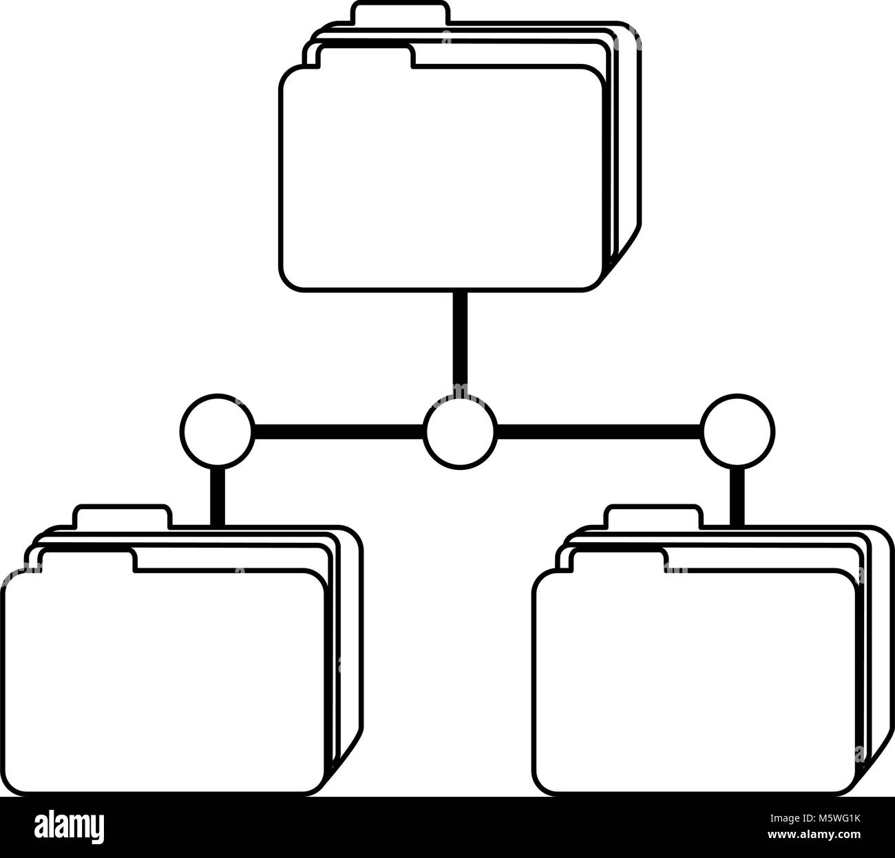 file folders network structure vector illustration design Stock Vector ...