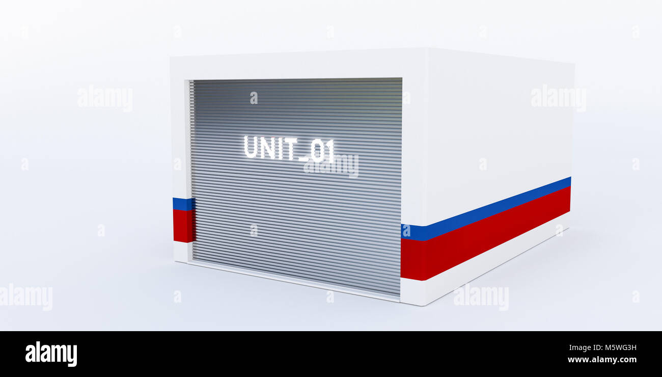 3d illustration of a self storage unit isolated on white background ...