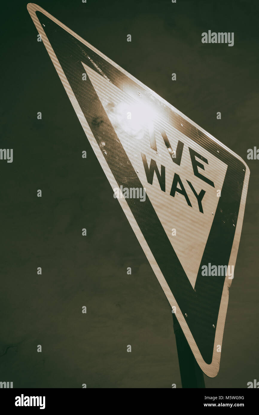 in australia the road street signal of give way Stock Photo - Alamy