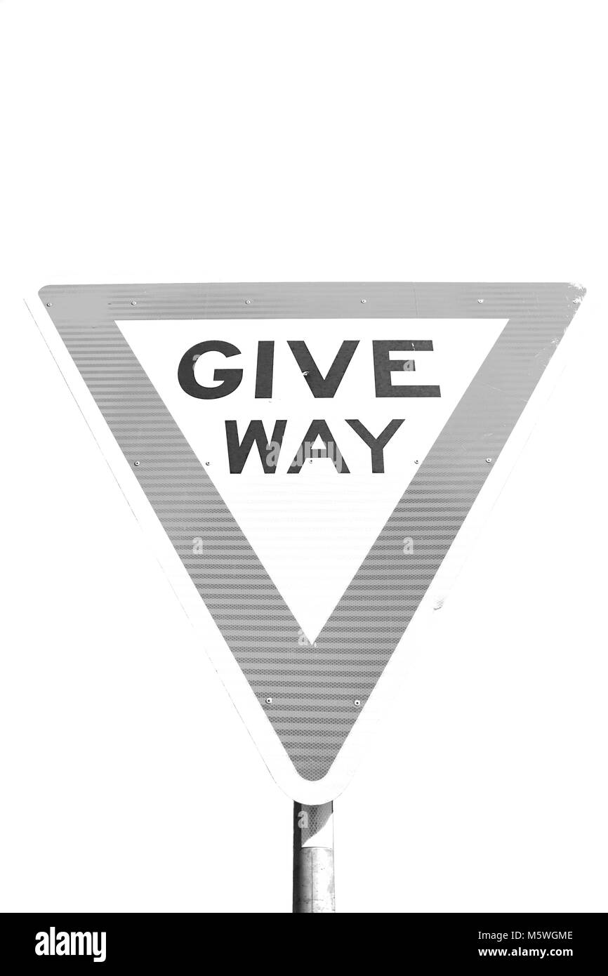 in australia the road street signal of give way Stock Photo - Alamy