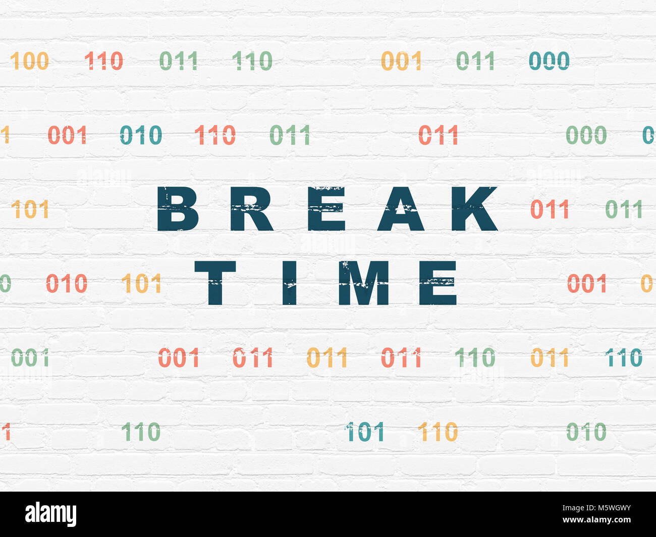 Time concept: Break Time on wall background Stock Photo - Alamy