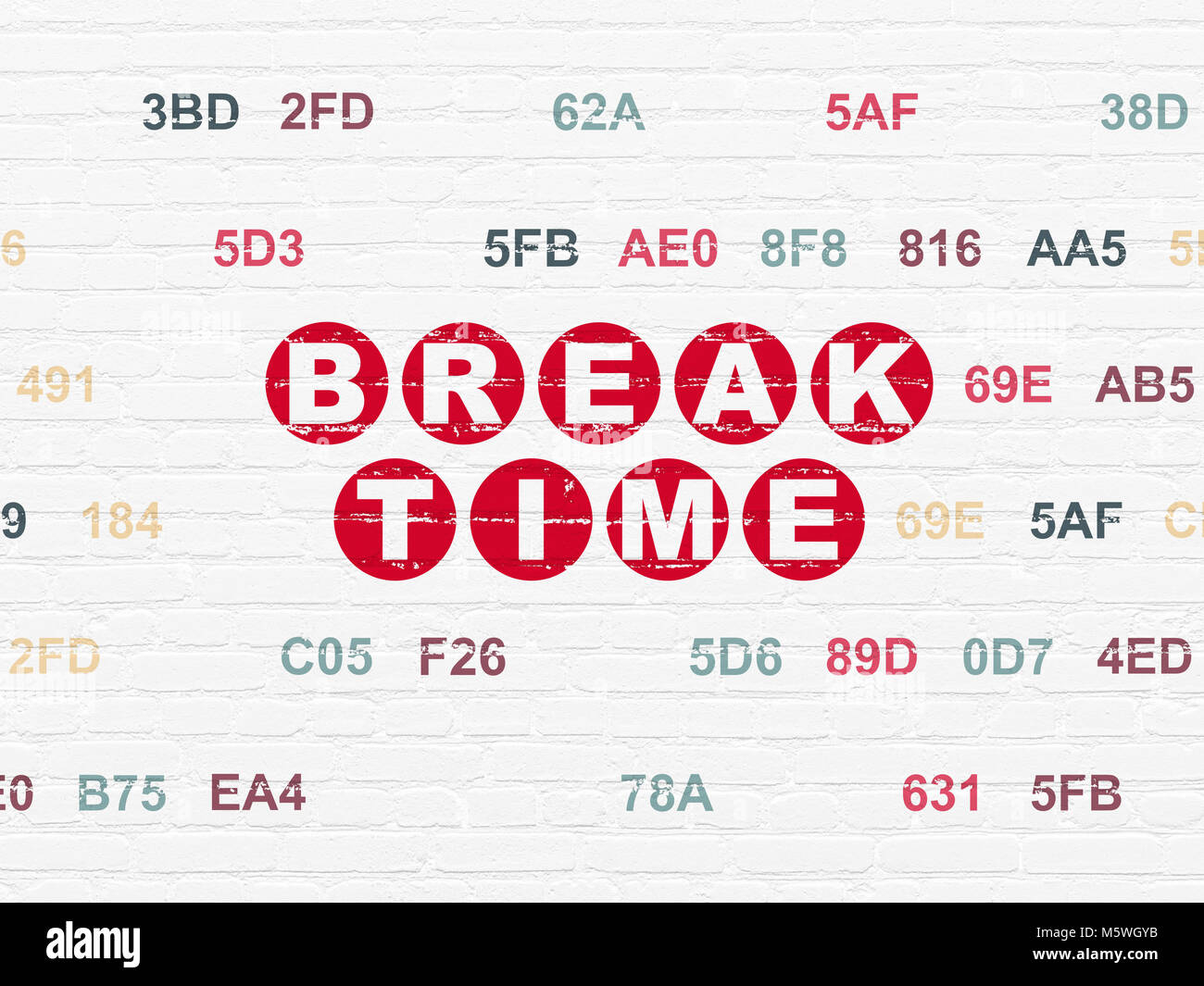 Timeline concept: Break Time on wall background Stock Photo - Alamy