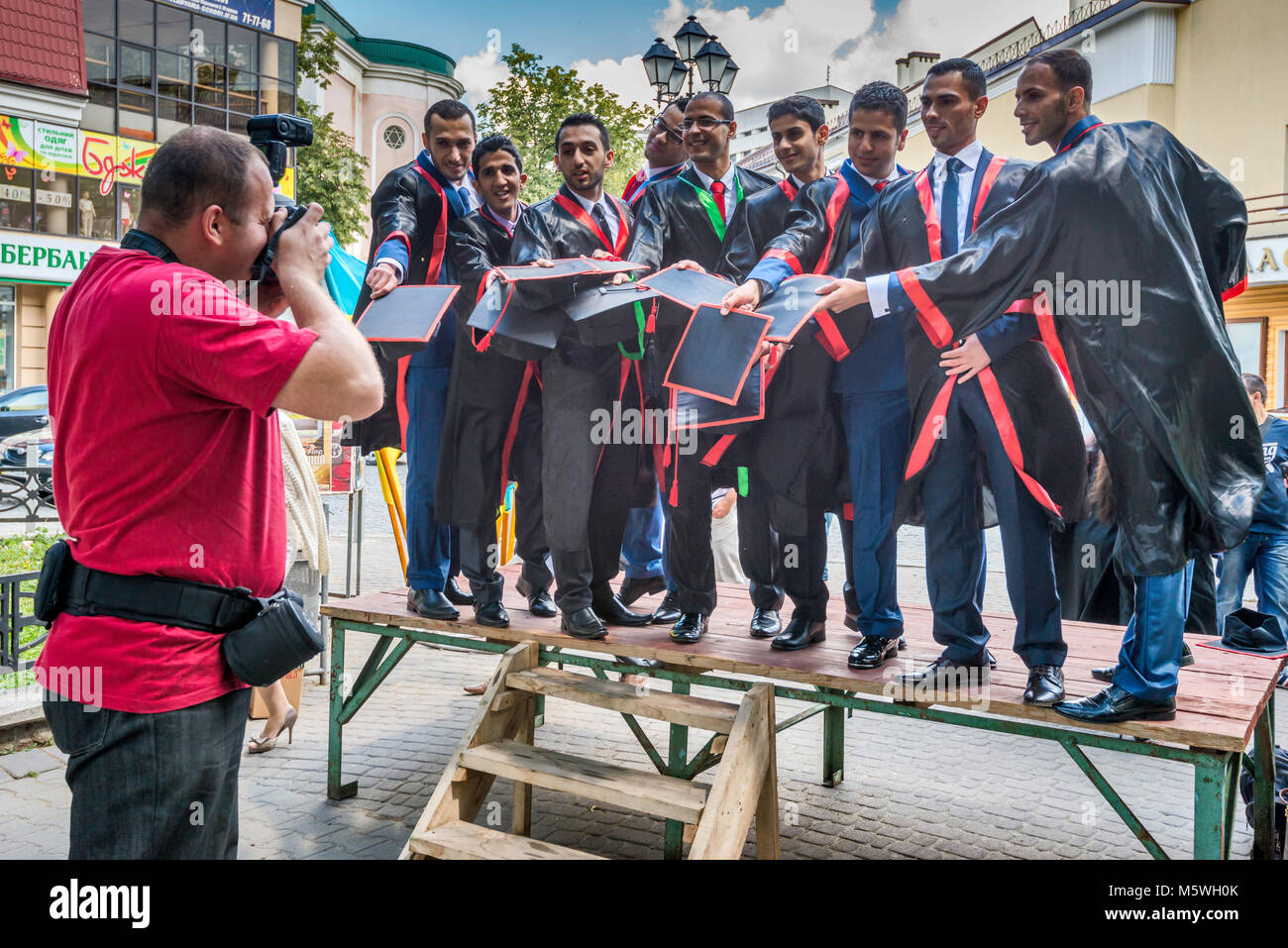 Arab students, celebrating graduation from Ivano-Frankivsk National ...