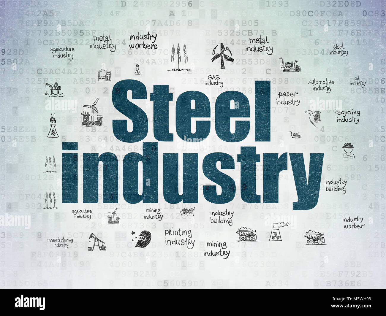 Industry concept: Steel Industry on Digital Data Paper background Stock Photo - Alamy
