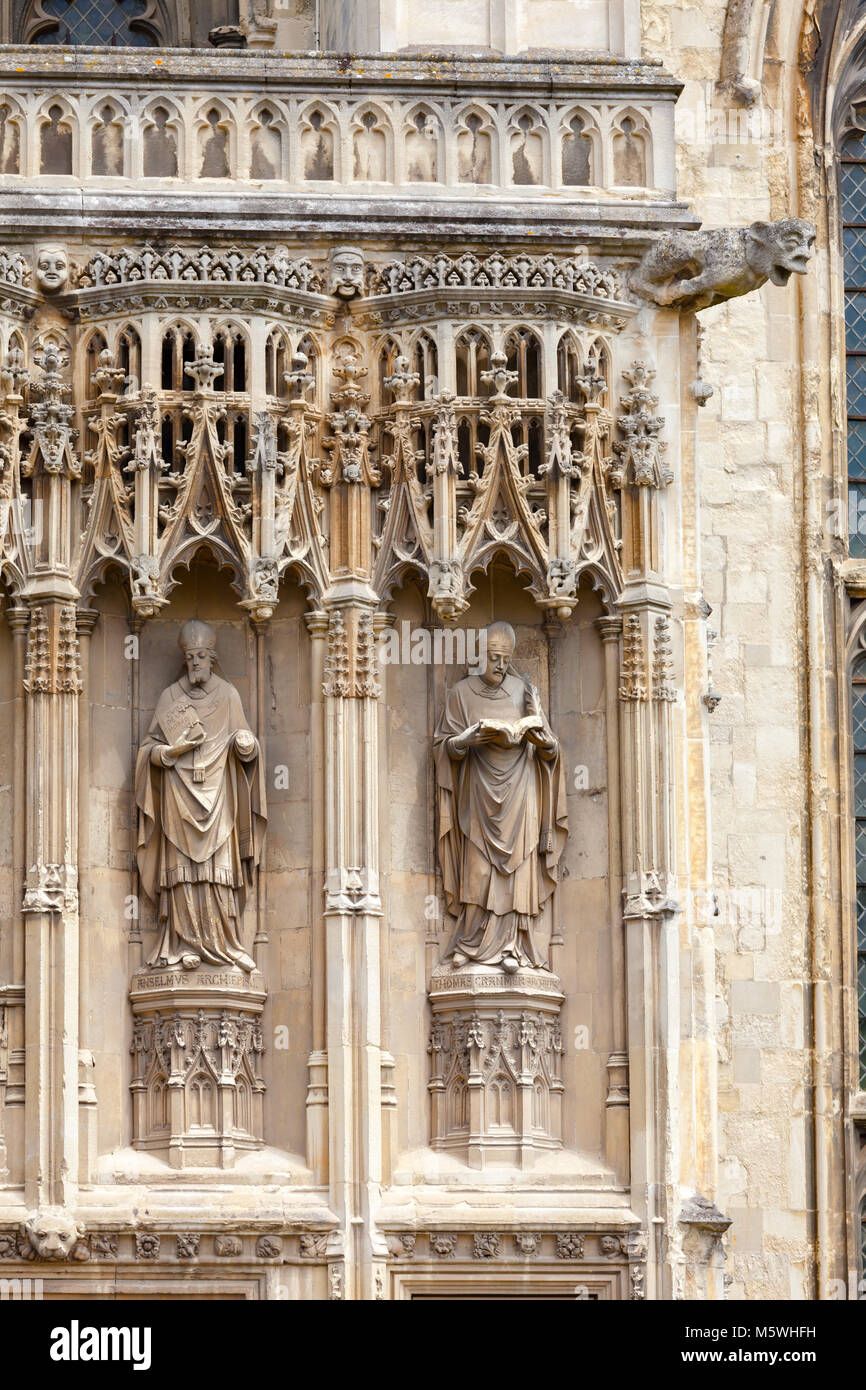 Archbishop statues at Southwest Porch of Canterbury Cathedral, one of ...