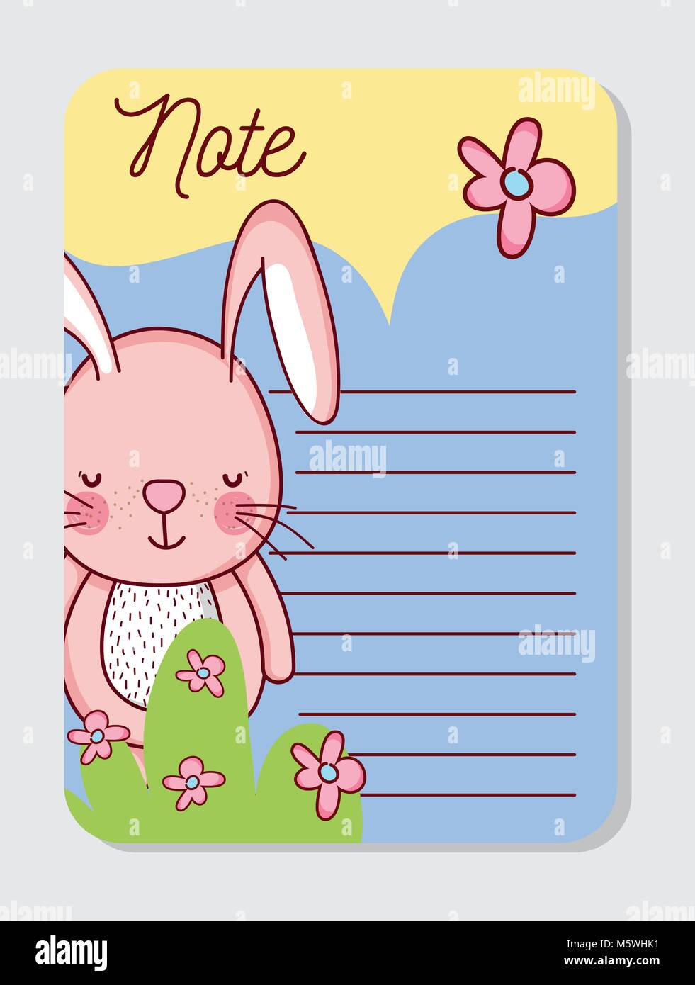 Cute animal paper notes vector illustration graphic design Stock Vector ...