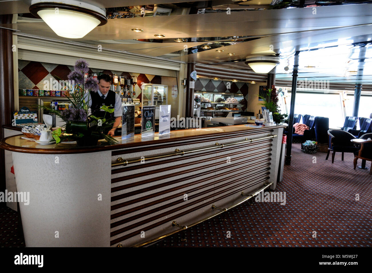 A bar in Club class on the Irish Ferry service between Pembroke in West ...