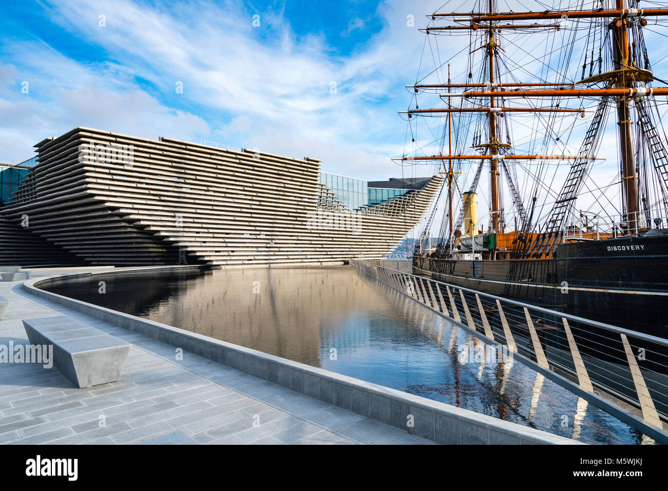 View of newly completed V&A Museum of Design in Dundee, Tayside ...