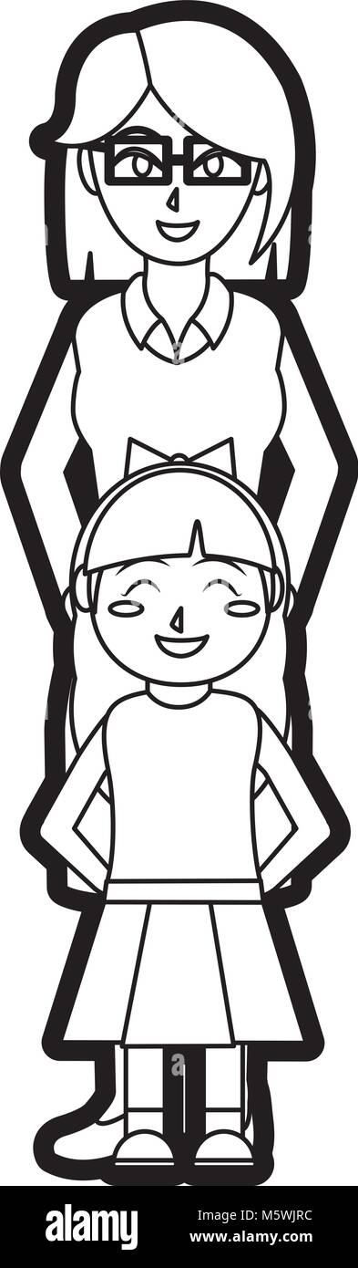 Girl and mother cartoon design Stock Vector Image & Art - Alamy