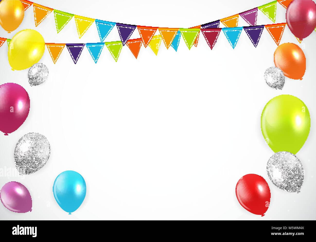 Glossy Happy Birthday Balloons Background Vector Illustration Stock ...