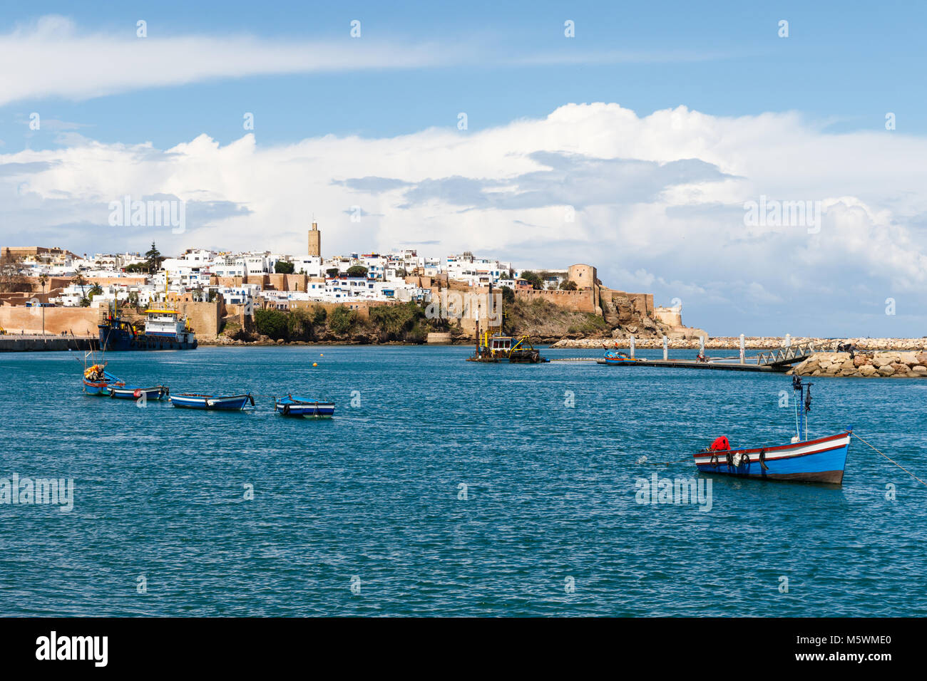 River Bou Regreg seafront and Kasbah in medina of Rabat, Morocco. Rabat ...